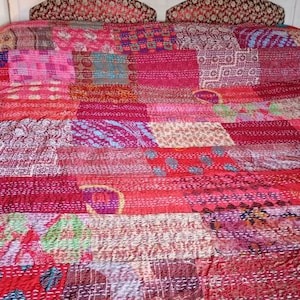 Bohemian Patchwork Quilt Kantha Quilt Handmade Vintage Quilts Boho King ...