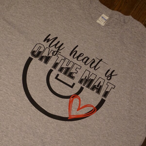 Wrestling SVG My Heart is on the Mat Mom Tee Shirt Love Wrestle Cricut ...
