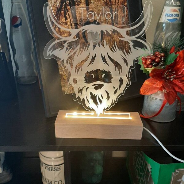 Highland Scottish Cow Lamp Light Plug in Decor Reading - Etsy