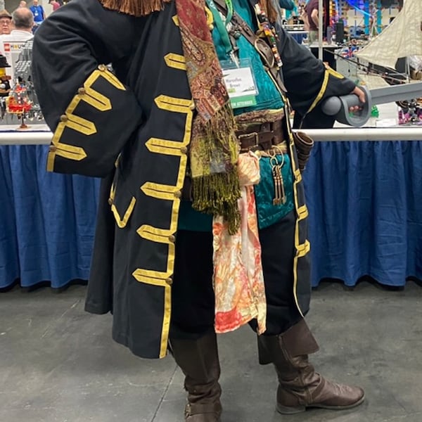 Pirate Captain Coat and Costume Sagacity Jones in Asha Gold, Teal ...