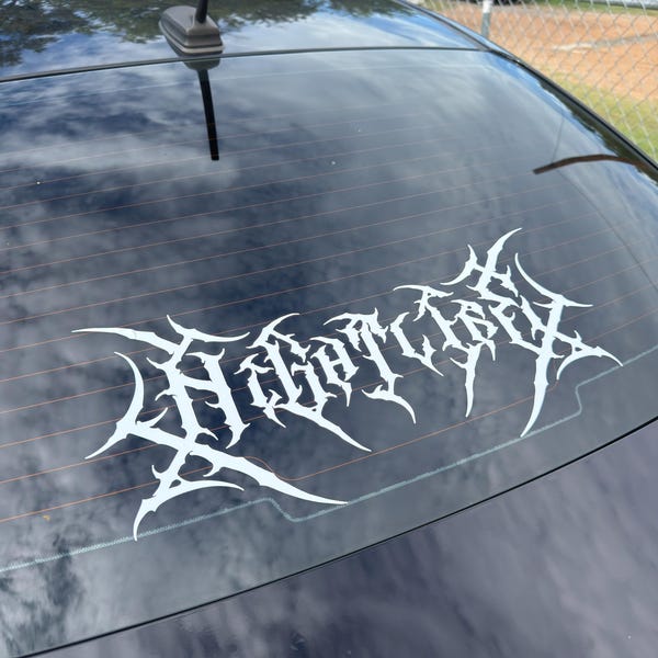 Nightlife Metal Font Windshield Banner- Gothic Style (night, Car Decals ...