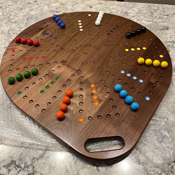 RUSTIC KNOTTY WALNUT Cards 'N Marbles With Handle - Etsy