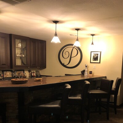 36 INCH Circle Monogram Metal Sign-metal Wall Art 36 Inch-round ...