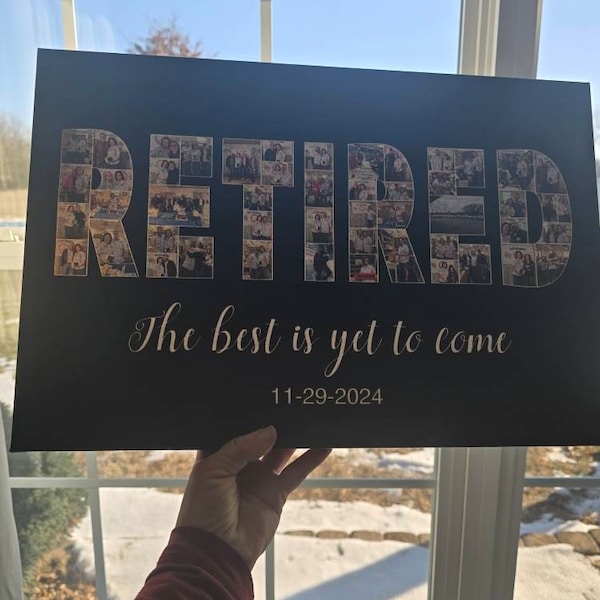 Custom Retirement Photo Collage, Personalized Gift - Etsy