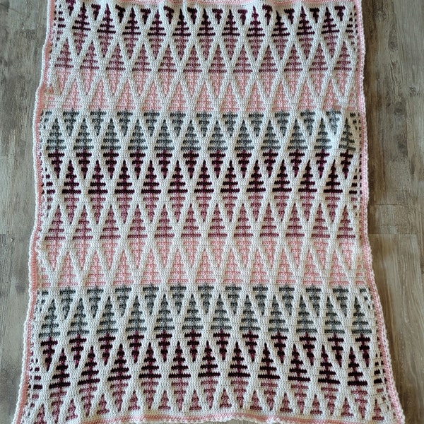 Crochet PATTERN Tree Tops Throw, Blanket, Afghan. Original Design by ...