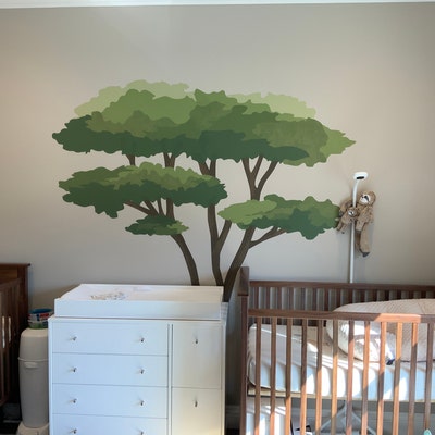 Large Acacia Tree Wall Decals, Nursery Wall Decals, Tree Wall Sticker ...