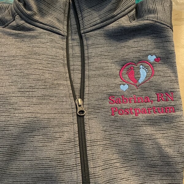 Personalized Ladies Nurse/doctor Embroidered Full Zip Jacket, LPN, CNA ...