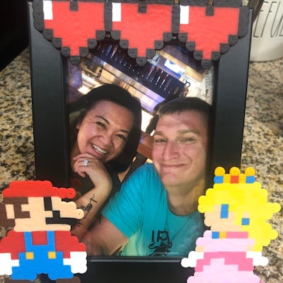 Mario and Princess Peach Picture Frame Couples Picture Frame Nerdy ...