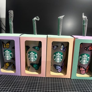 24oz Cold Cup Box Template, Gift Box Template, Window Box Template, SVG ...