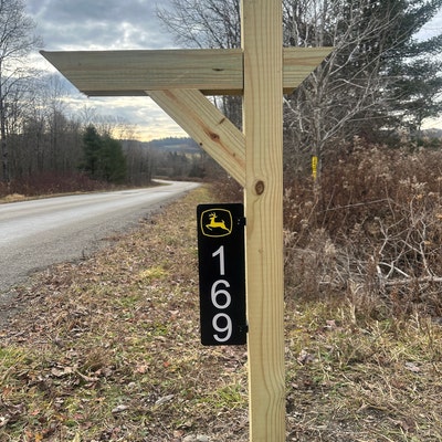 Hanging Reflective Mailbox Post Sign, Ariel Font, up to 5 Numbers - Etsy