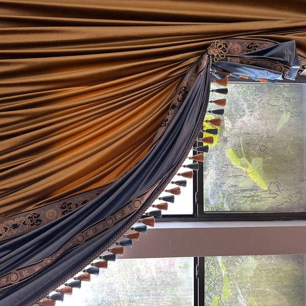 Luxury High End Custom Made Velvet Curtain With Splicing French Style ...