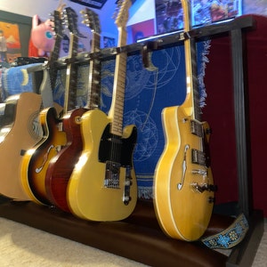 Leather & Wood Upright Custom Guitar Rack Guitar Stand - Etsy
