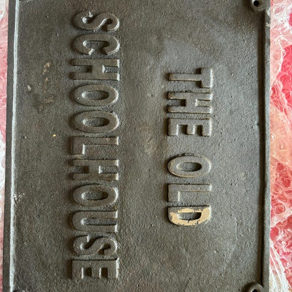 FORÉT the Old School House Name Sign Rustic Antique Iron Hand Forged ...