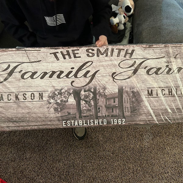 Farmhouse Sign, Custom Farmhouse Sign From Photo, Personalized House ...