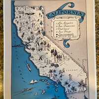 1940's ARIZONA Picture Map Print Animated Picture Map of - Etsy Canada