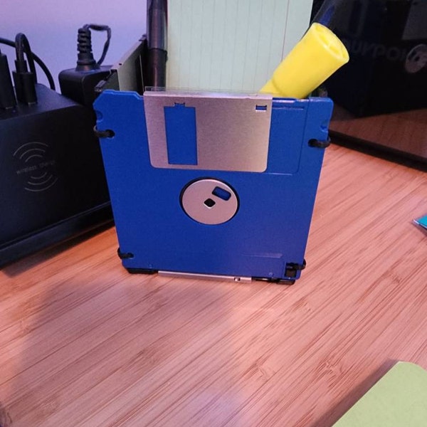 Floppy Disk Pastel Colors Pink Container Pencil Cup Planter Upcycled ...