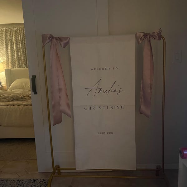 Baby Birthday Banner, Custom Linen Design, Fabric Sign, Party ...