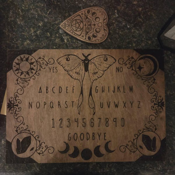 Wooden Ouija Board With Planchette, Divination Board, Talkin Spirit ...