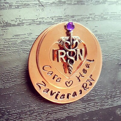 Hand Stamped Pin for RN Nurse Pin / Nursing Pin / Nurses / - Etsy