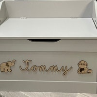 Personalised Toy Box Soft Grey - Etsy UK