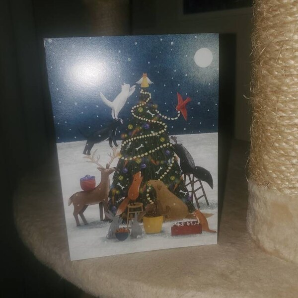 DECK the TREE Holiday Card Supporting Homeless Pets (10 Cards per Pack ...