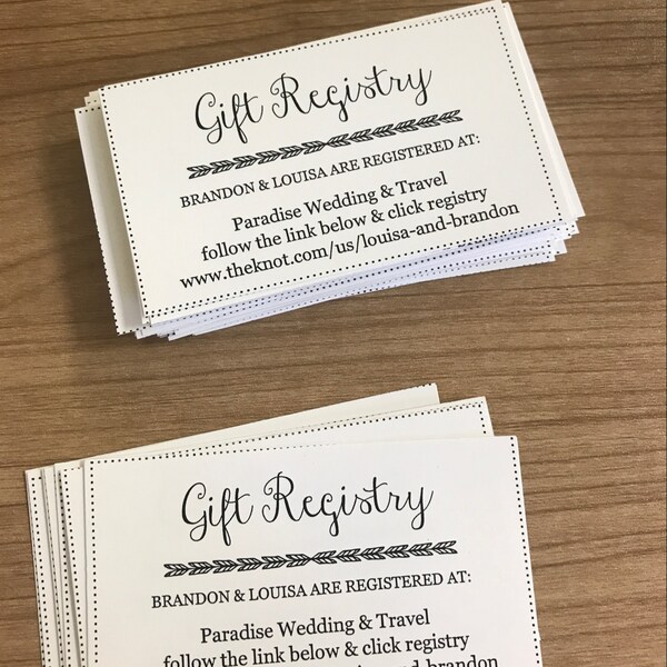 Printable Wedding Registry Card Template Printable Rustic / Hearts ...