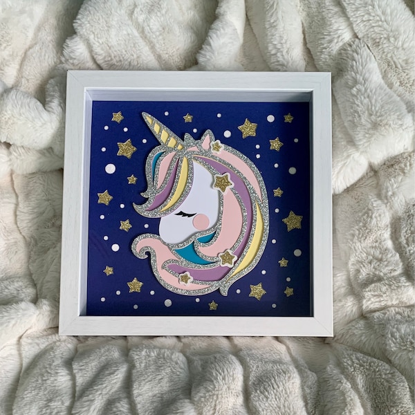 Unicorn Shadow Box SVG Template: Layered Paper Cut Wall Art (digital ...