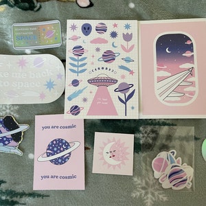 Ufo Sticker Holographic Sticker Galaxy Cosmic Sticker - Etsy