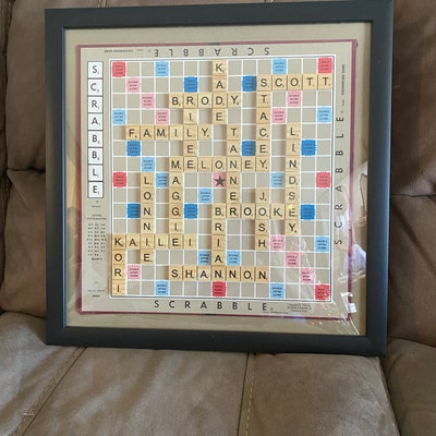 Custom Framed Scrabble Boards Personalized Gift Vintage Scrabble Board ...