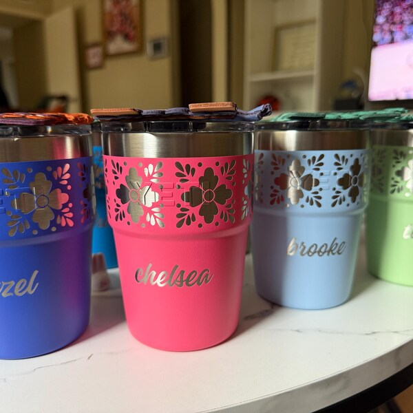 Personalized Floral Design Yeti 20oz Rambler Tumbler 360 Degree ...