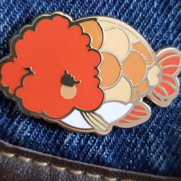 Chibi Ranchu Goldfish Enamel Pin - Etsy