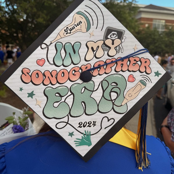 Ultrasound Tech Graduation Cap Topper, Customize Sonographer Cap ...