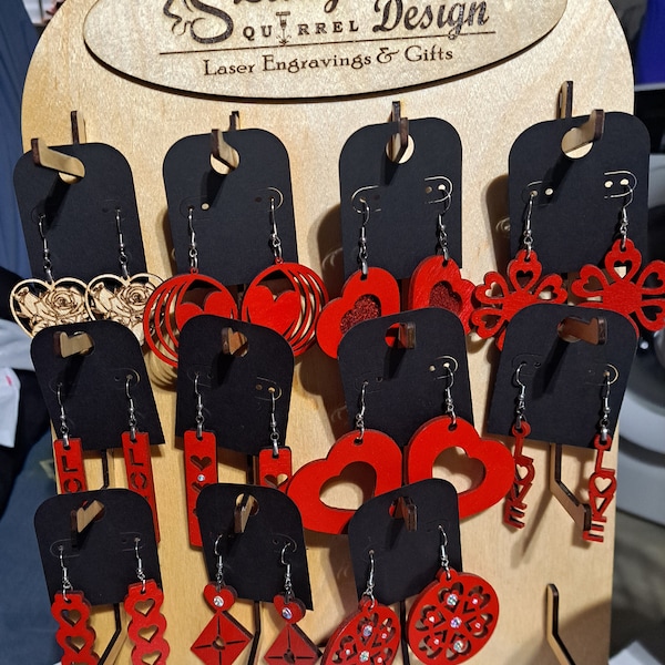 Buy Earring Display Stand, Laser Cut File, Two Different Size, Earring ...