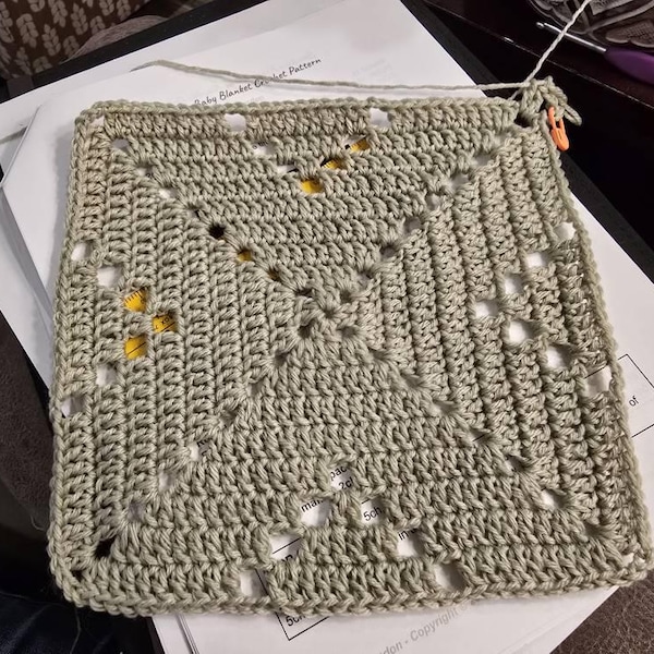 Easy Crochet Baby Blanket Pattern Modern Filet White Afghan: Bambino ...