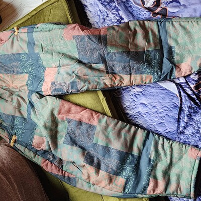 Vintage Quilted Jacket, Red Traditional Chinese Coat, Retro Flowers ...