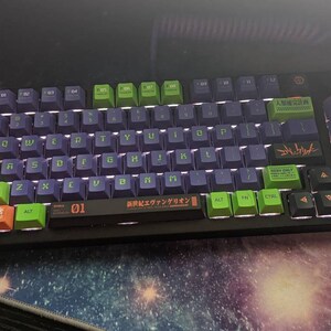 Eva Unit-01 Keycap Set, Cherry Profile, Coiled Cable Option, Artisan ...