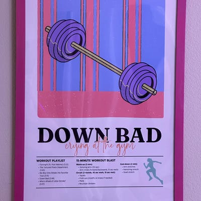 Aesthetic Retro Gym Poster, Workout Routine Digital Wall Art, Subtle ...