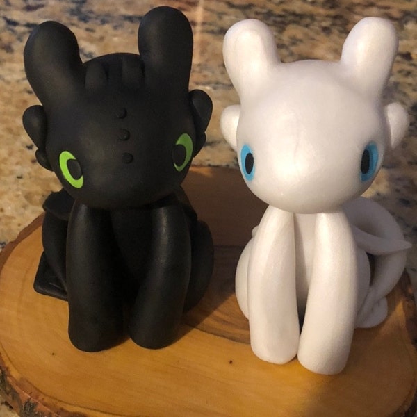 Medium Size Cake Topper - Dragon Couple – Night Dragon Figure ...