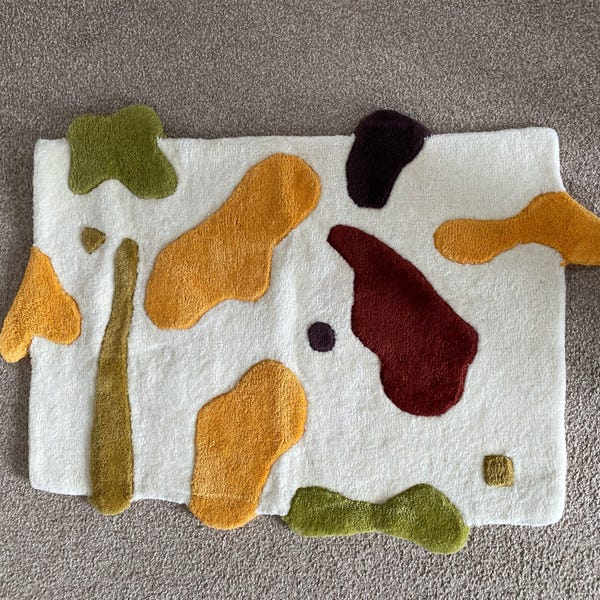 Irregular Amoeba Shaped Rug Hand-tufted 100% Wool Handmade Area Rug ...