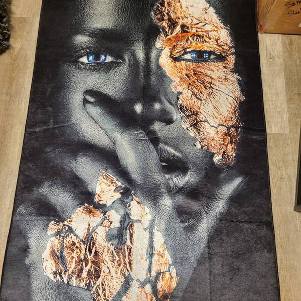 Blue and Gold Marble Texture Rug, Lxuury Home Decor, Modern Rug ...