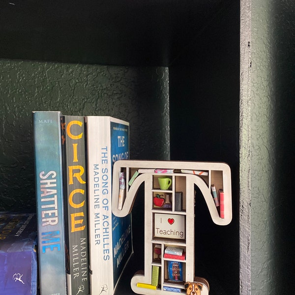Miniature Bookshelf and Books, Letter Bookish Gifts for Book Lover ...
