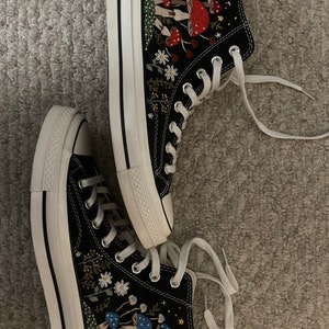 Embroidered Converse Mushroom and Frog, Converse High Tops Chuck Taylor ...