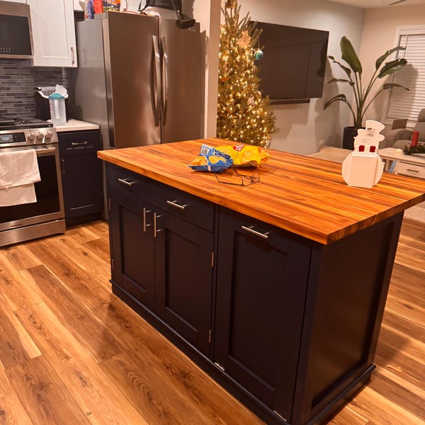 Lexie Kitchen Island, Custom Butcher Block Kitchen Island With Seating ...