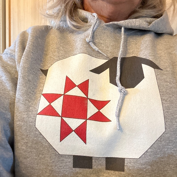 Wooly Stars Sheep Hoodie by Corey Yoder of Coriander Quilts (UNISEX ...