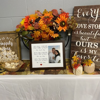 First Day Yes Day Best Day Sign, Love Story Sign Special Dates Sign ...