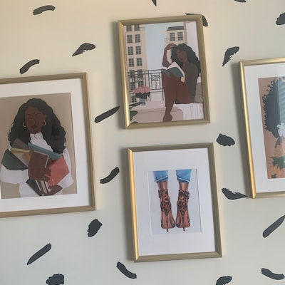 Black Woman Art, Black Girl Reading Book Art, Digital Download, INSTANT ...