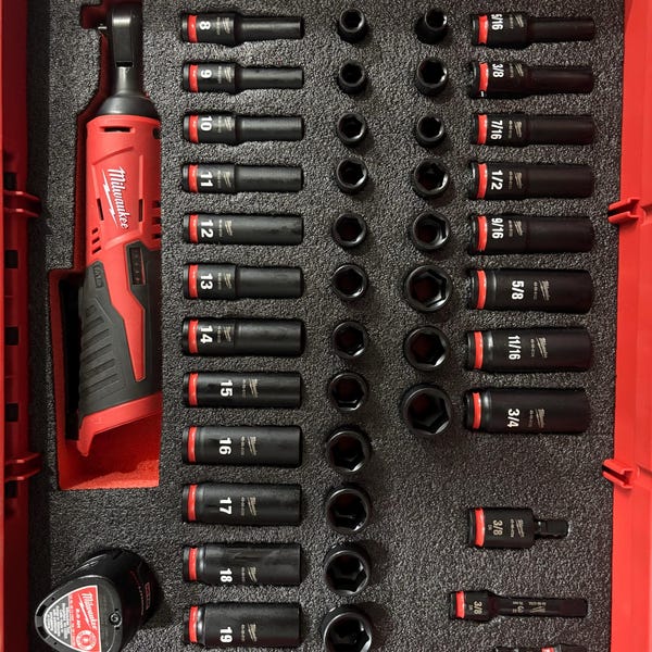 Milwaukee Packout 8424 Kaizen Foam Insert for M18 Impact & 3/8 Socket ...