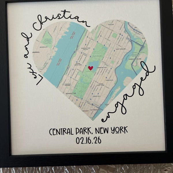 Engagement Gifts, Engagement Map, Engagement Gift for Couples, Map ...