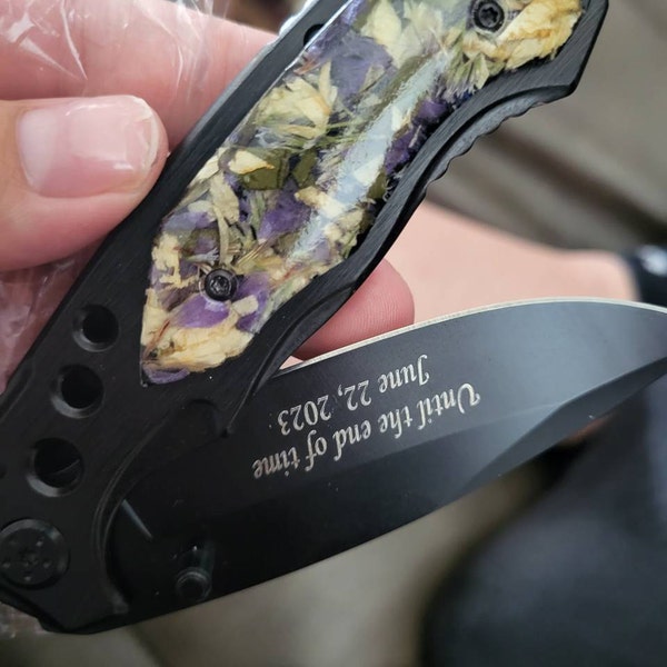 Funeral Flower Knife, Memorial Knife, Knife Made With Flower Petals ...