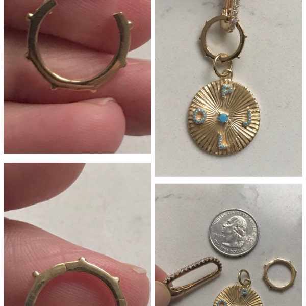 14K Gold Flush Set Three Diamond Ring, Solid Gold Triple Gemstone Ring ...